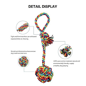 GOGOPETS Dog Chew Toys Rope - Colorful Rope Puppy Chew Toys Washable Cotton Rope Toys Set for Small Dog Puppy Pet（4 Packs/Set）