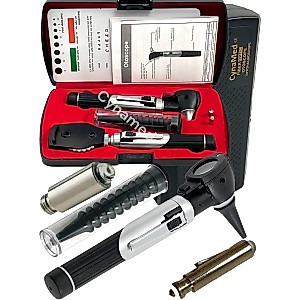 BLACK OTOSCOPE SET -LED Otoscope/School Kit-CYNAMED