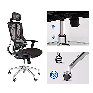 CangLong Executive Chair with 2D Adjustable Headrest, Ergonomic Office Chair with Mesh Seat and High Back, Desk Chair with 3D Armrest, Multifunction for Relaxation, BIFMA Certification No 5.1, Black