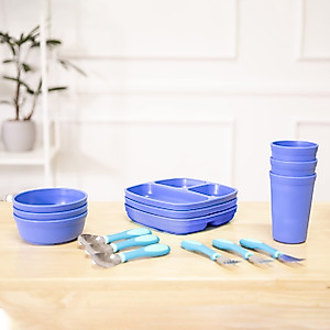 ECR4Kids My First Meal Pal Combo Set, Children's Tableware, Blue, 15-Piece