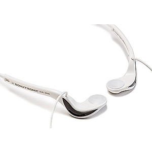 SONXTRONIC White ICE Xdr-8001 Vertical in Ear Ultralight Sport Running Headband Headphones (mdr-w08l Style White and Silver)