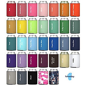 TahoeBay 12 Neoprene Can Sleeves for Standard 12 Ounce Cans Blank Beer Coolers (Black, 12)