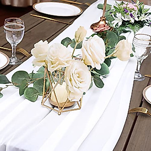 White Chiffon Table Runner for Wedding - White Table Runner, Sheer Party Decor, Rustic Runners for Bridal Baby Shower Decorations 10ft - puphutu