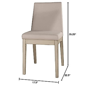 Hillsdale Furniture Clarion Parson, Set of 2 Upholstered Dining Chairs, Sea White