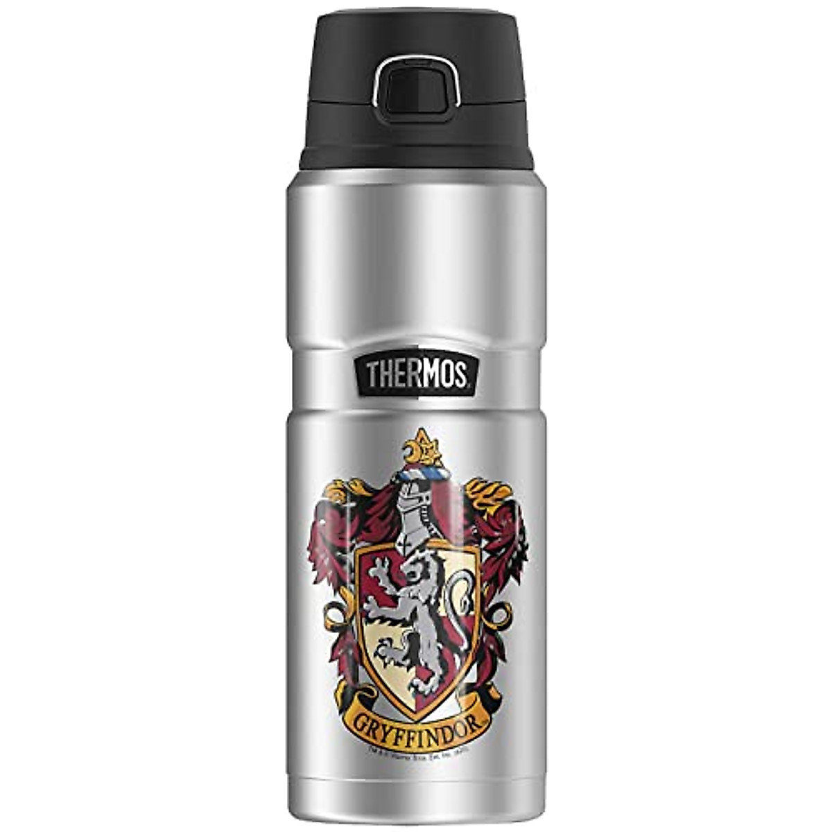 Harry Potter Gryffindor House Crest, THERMOS STAINLESS KING Stainless Steel Drink Bottle, Vacuum insulated & Double Wall, 24oz