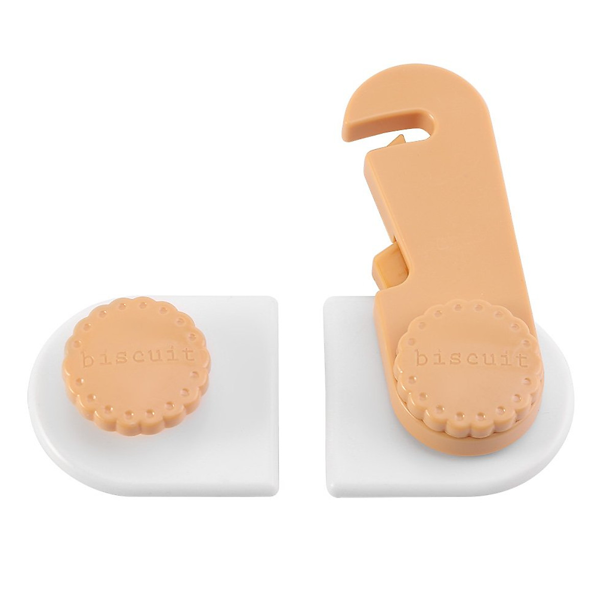 1pcs Child Safety Locks Creative Adhesive Kids Safety Cabinet Fridge Drawer Cupboard Door Lock Latch for Drawer and Cabinet Door No Drilling or Tools(Beige)