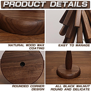 Natural Wood Trivets for Hot Dishes,Foldable Wooden Tree Trivet Hot Plate Mat,Set of 3 Walnut Wood Trivet Tree Hot Pads for Kitchen,Multifunction Wooden Trivets for Hot Pots and Pans for Quartz