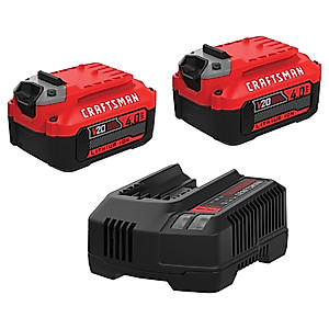 CRAFTSMAN 20V Power Tool Battery 2-Pack, Lithium-ion with Charger (CMCB204-2CK)