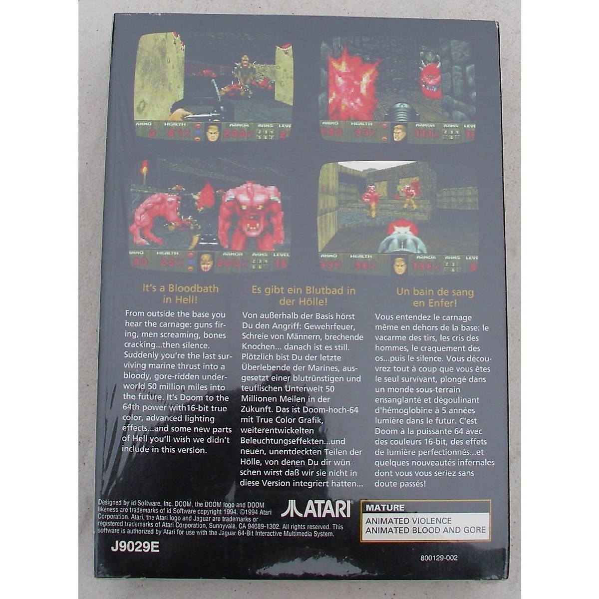 Doom Jaguar Atari Video Game 64 Bit