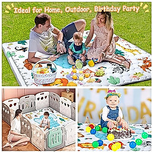 Funsland Baby Play Mat for Floor - 50x50 Kids Foldable Playmat for Babies and Toddlers