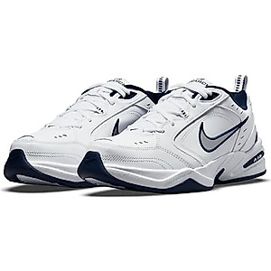 Nike Men's NIKE AIR MONARCH IV (4E) RUNNING SHOES -11.5; White / Metallic Silver-Midnight Navy