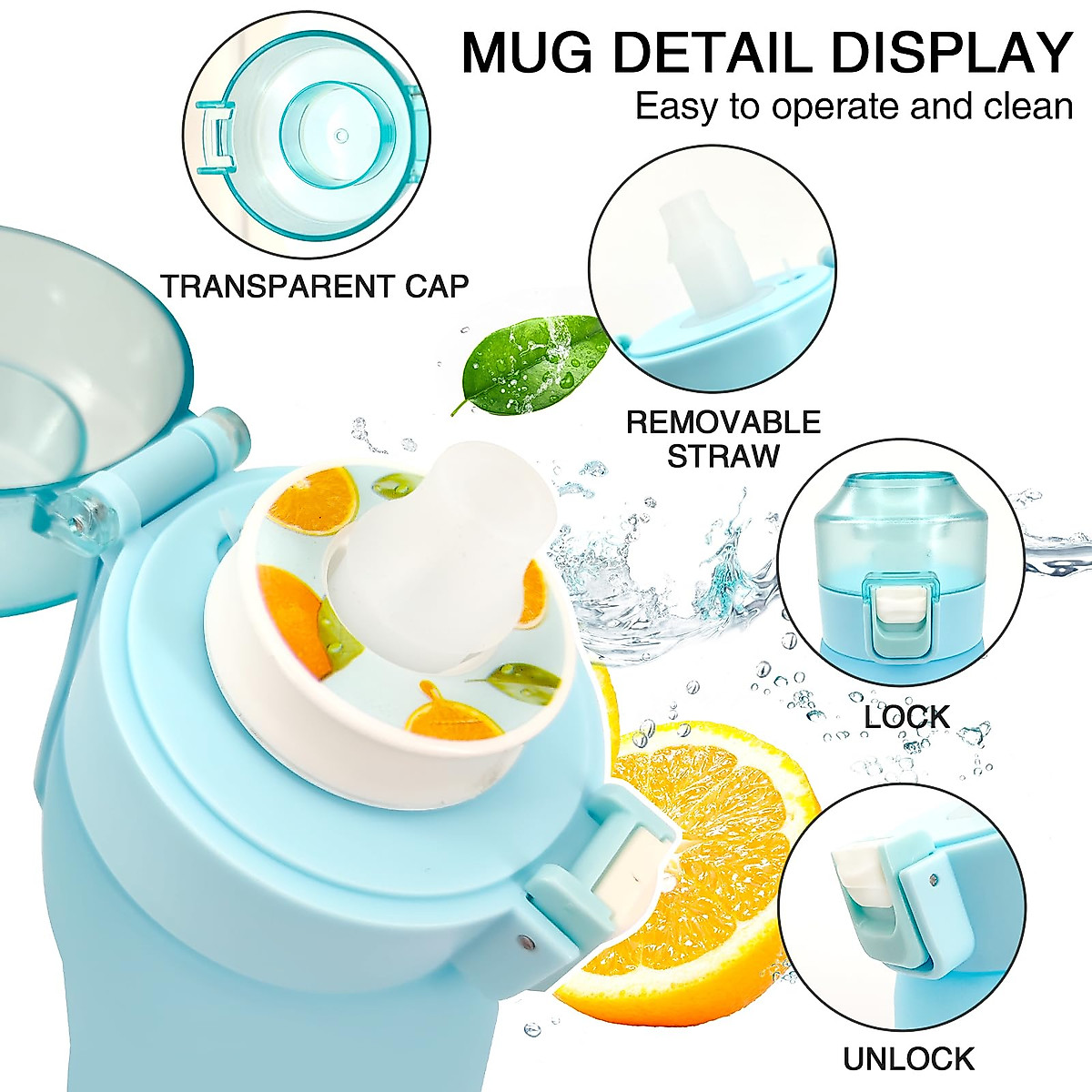 Sports Air Water Bottle, 650ML Fruit Fragrance Water Bottle with 14 Air Flavour Pods, 0% Sugar Water Cup BPA Free, Sports Water Cup Suitable for Gym and Outdoor Sports (Gradient Blue + 14 Pods)