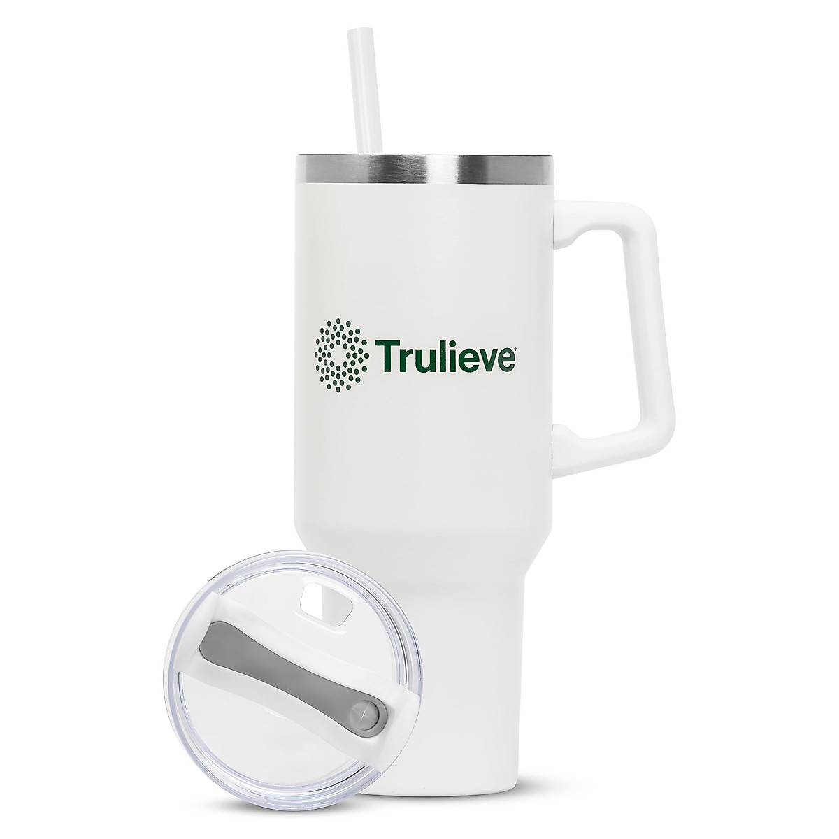 TRULIEVE 40oz Insulated Tumbler with Handle and Straw – Stainless Steel Travel Coffee Mug, Double-Wall Vacuum Cup for Hot & Cold Drinks, Spill-Resistant Lid, Large Capacity for Work, Gym & Commute