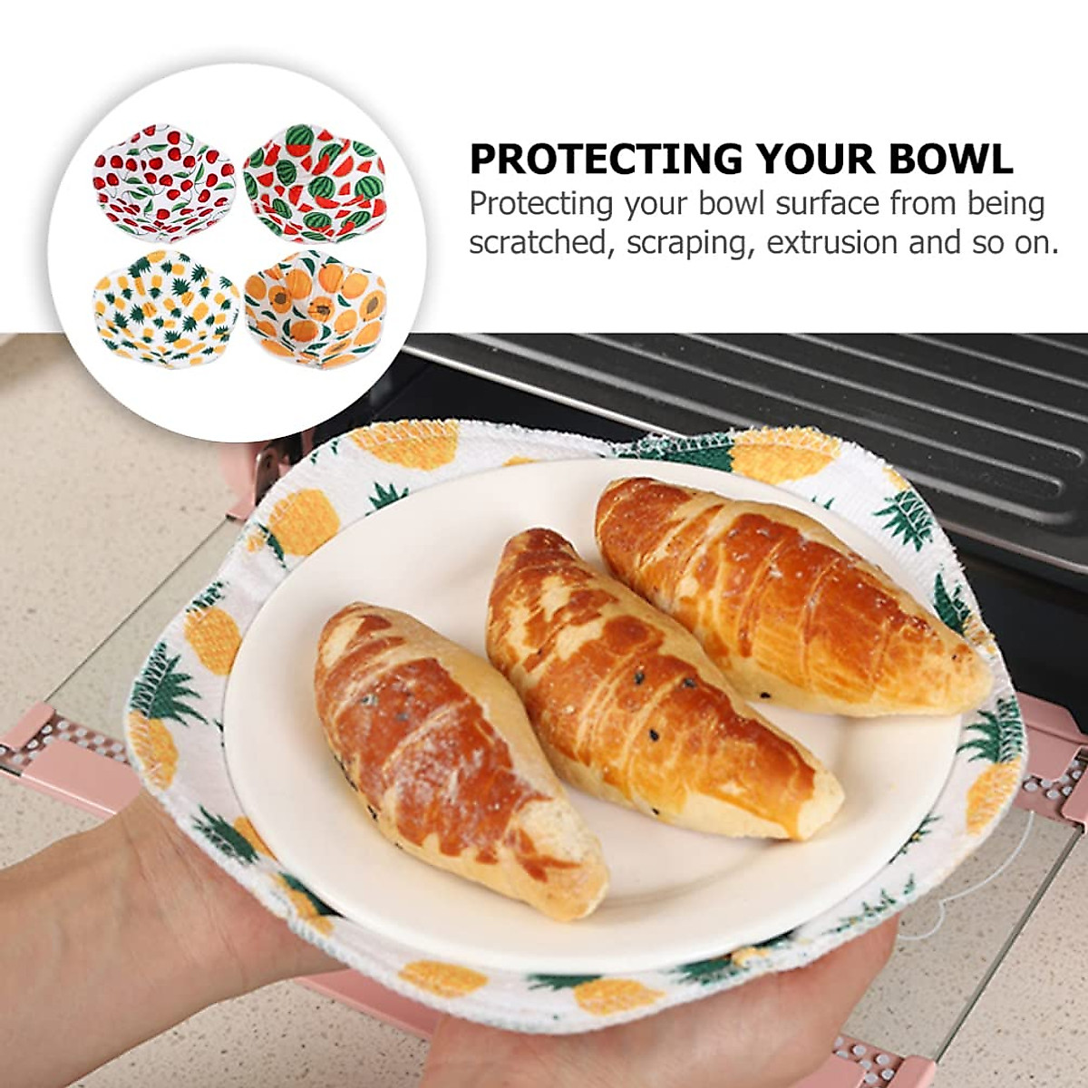 Healeved Microwave Set of 4 Hot Bowl Holders Microwave Microwave Safe Holder Bowl Holders for Hot Food Soup Bowl Cozy