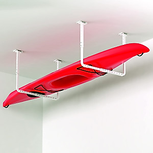 HyLoft 80842-10 33 in. x 34 in. Adjustable Garage Ceiling Mount Storage Rack Kit, Garage Overhead Storage Bracket, White