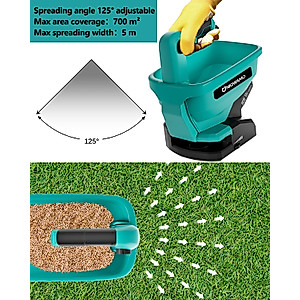 Uniqwamo Grass Seed Spreader for Makita 18V Li-ion Battery, Available Year-Round, Grass Seeds, Rock Salt (Battery not Included)