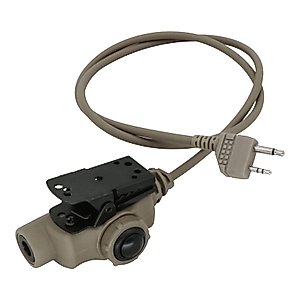 HEARFALCOM U94 PTT Tactical Headset Adapter V2 PTT Push to Talk Adapter Midlan 2 Pin Ptt Compatible with Civilian Version Tactical Headset Suitable for Airsoft Hunting Sports (DE 3)