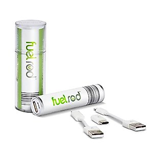 FuelRod Portable Charger Kit - Pack of 2 - Includes All Cables & Adapters Compatible with All Tablets & Smart Phones, Rechargeable Backup Power Bank, Swap for Charged Rod at Kiosk