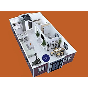 Detachable Prefabricated Luxury Villa Portable Foldable Expandable Container House 40 FT Home, 11.8 * 6.3 * 2.49