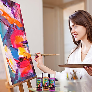 KEFF Acrylic Paint Set - 30 Color Bottles 2oz 59ml Art Supplies for Craft, Canvas, Wood, Clay, Rock, Outdoor, Pour Paints - Non Toxic Painting Kit for Adults