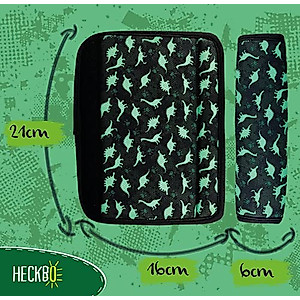 1x HECKBO Dino Dinosaur Seatbelt Protector for Children Boys Girls, Belt Shoulder pad Pads, car seat Belt Protection, Safety seat Belt pad Pillow, Kids Belt Padding - 2.36“ x 8.27"