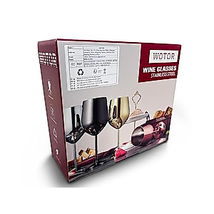 WOTOR Gold Wine Glasses Set of 4, 18oz Unbreakable Gold Goblet, Stainless Steel Wine Glass, Metal Wine Glass for Outdoor, Travel, Camping, Pool, Ideal Gift for Wine Lovers