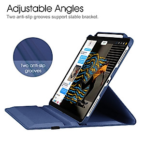 Fintie Rotating Case for iPad Pro 12.9-inch 6th Generation 2022-360 Degree Swiveling Protective Cover with Pencil Holder, Auto Sleep/Wake, Also Fit iPad Pro 12.9" 5th/4th/3rd Gen, Navy