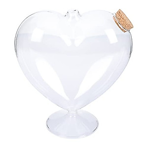 Tofficu Glass Jar Bottle with Cork Heart Shaped Wishing Bottle Plants Showing Bottle Desktop Hydroponic Plant Vase for Home Wedding Party Decoration