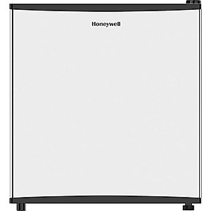 Honeywell Compact Refrigerator 1.6 Cu Ft Mini Fridge with Freezer, Single Door, Low noise, for Bedroom, Office, Dorm with Adjustable Temperature Settings, Stainless Steel