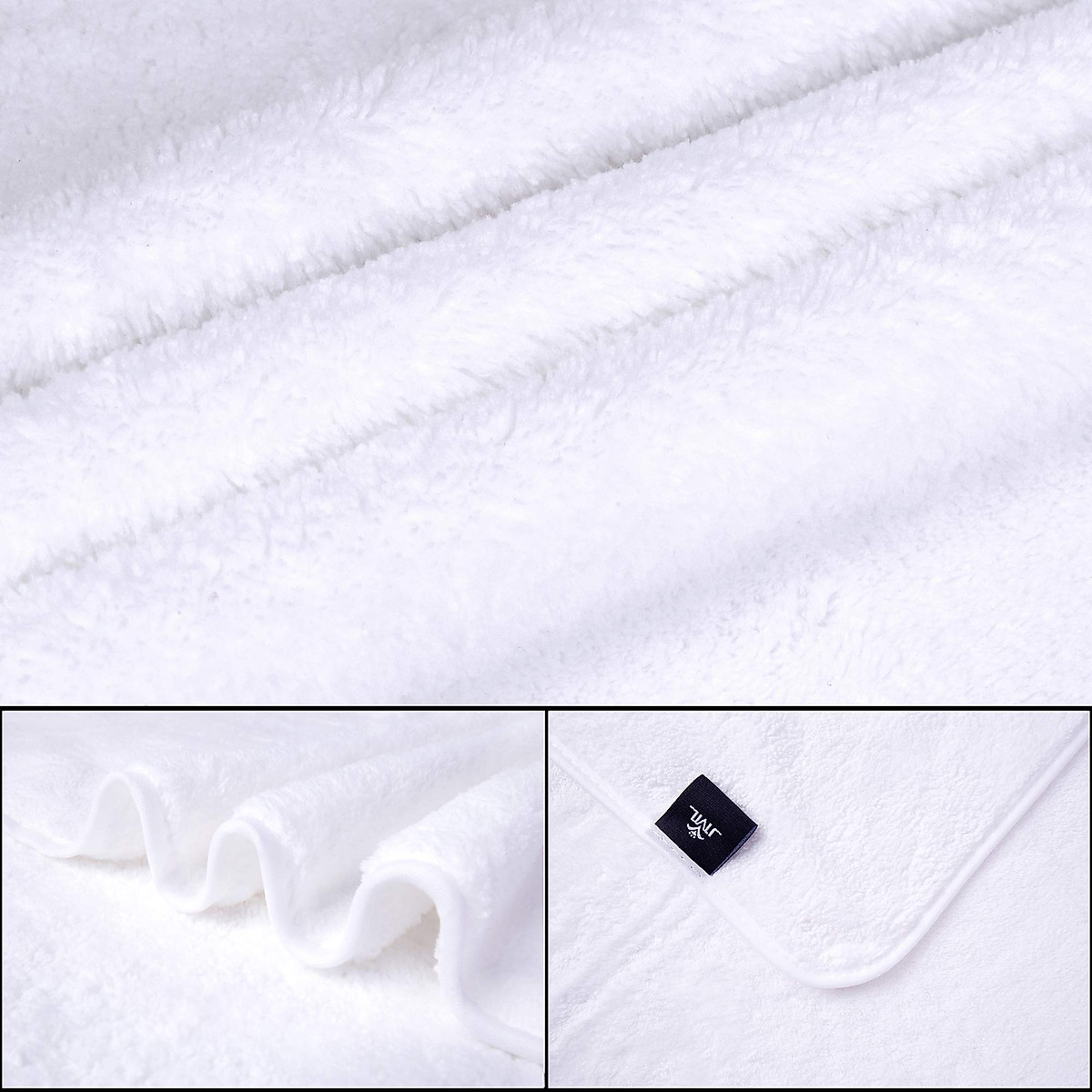 JML Bath Towels (2 Pack, 30"x60"), White Fleece Bath Towel, Luxury Hotel & SPA Towel Sets - Super Soft and Absorbent, Lint Free, Fade Resistant Oversized Bath Towel, Coral Fleece White