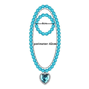 Minelife 4 Sets Princess Pretend Jewelry Princess Necklace/Bracelet Jewelry, Princess Jewel Necklaces Dress Up Necklace Bracelet for Party Favor Birthday Gift Pretend Play