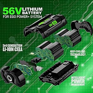 POWITEC 【3rd Generation】 56V 5.0Ah Replacement Battery for EGO 56V Battery BA2800 BA4200 Lithium Ion Battery Compatible with EGO Power+ Cordless Tool Battery Pack