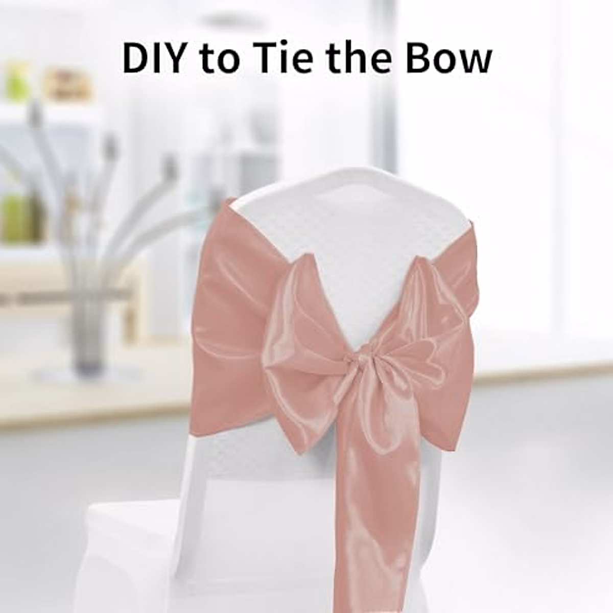 YUHX Pack of 10 Satin Table Runner 12 x 108 Inches Long, Rose Gold Table Runners for Wedding, Birthday Parties, Banquets Decorations（Rose Gold, 10 Pack）