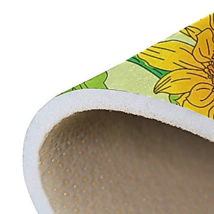 ALAZA Home Decor Sunflower Floral Area Rug Carpet, Rugs Floor Carpet Mat Living Room Carpet for Girl's Room Home Indoor Decor 3'x5'