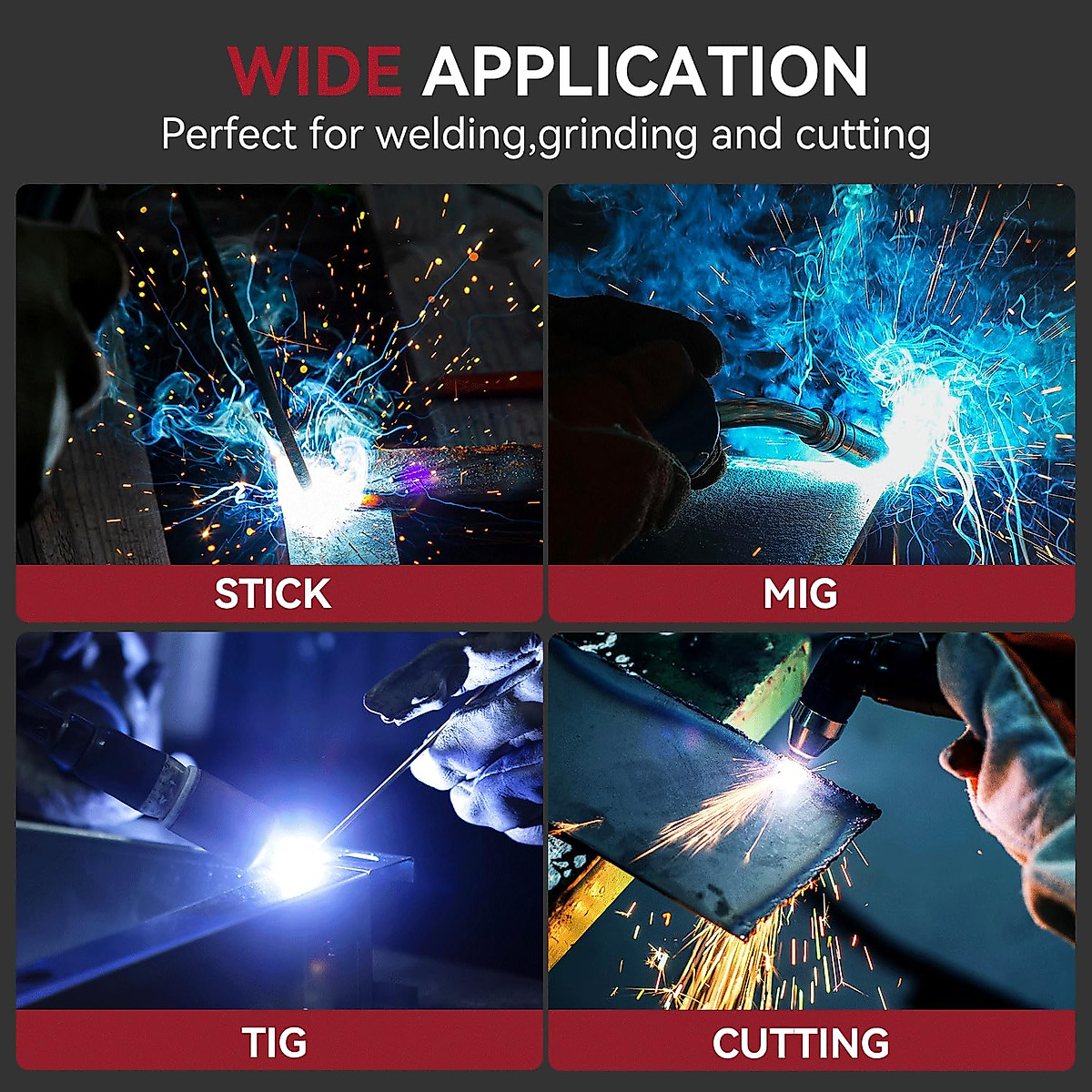 ARCCAPTAIN Welding Helmet Auto Darkening, 3.94"X3.66" Large Viewing Screen True Color Welding Hood with 4 Arc Sensor Solar Powered, Wide Shade 4-5/5-9/9-13 for ARC TIG MIG Welding Helmets for Men