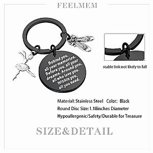 FEELMEM Ballet Dancing Gifts Dance Class Dancer Gift Dance Recitals Gift Behind You All Your Memories Keyring Graduation Gift(black)