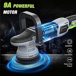 WORKPRO Buffer Polisher, 6-inch 1080W Dual Action Random Orbital Polish Kit for Car Detailing, 6 Variable Speed DA Polisher with Backing/Woolen/Foam Pads, Towel for Waxing, Buffing, Polishing