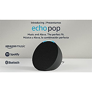 Echo Pop | Full sound compact smart speaker with Alexa | | International Version with EU Power Adaptor | Charcoal