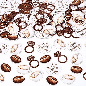 Coffee Bridal Shower Decorations - 200PCS Coffee Confetti, Love is Brewing Bridal Shower Decorations, Coffee Table Decorations for Love is Brewing Wedding Shower Engagement Party