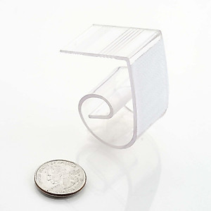 TABLECLOTHSFACTORY 12 PCS Adjustable Clear Plastic Large Table Skirt Clips for Kitchen Dining Catering Wedding Party Decorations - 1.2"