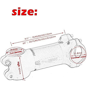 ZECHAO Mountain Road Bike Stem,17 Degrees 6 Degrees Aluminum Alloy Clamp Tube Mountain Bike Carbon Fiber Stem 60mm-110mm Bike Stem (Color : Matte Black, Size : 6 Degree 70mm)