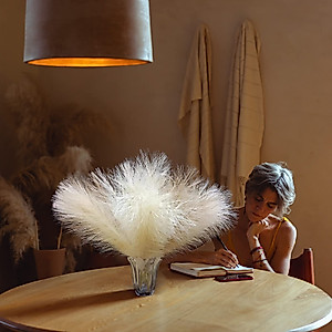 lulute 6 Stems Faux Pampas Grass,17 inch/45cm Artificial Pampas Grass,Fake Dried Pompous Grass Branches Decor for Home Kitchen Garden Party Photographing,Flower Arrangement Vase(Beige Taupe)