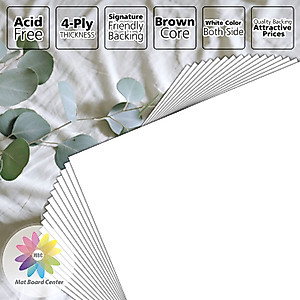 Mat Board Center, Pack of 25, 8.5x11 White Backing Boards, 4-Ply Thickness Cardboard for Picture/Photo/Framing Back Support