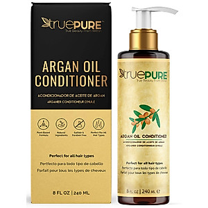 TruePure Hair Bundle - Caffeine Shampoo 8oz + Argan Oil Conditioner 8oz + Biotin Hair Growth Serum 2oz