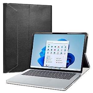LiuShan Compatible with Microsoft Surface Laptop Studio Case,PU Leather Slim Folding Stand Cover for 14.4" Microsoft Surface Laptop Studio Case (Not Fit Other Laptop),Black