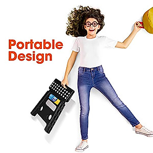 Korpai 13" Folding Step Stool for Adults and Kids Holds Up to 300 lbs,Non-Slip Folding Stools with Portable Handle, Compact Plastic Foldable Step Stool for Bathroom,Bedroom, Kitchen,Black,1PC