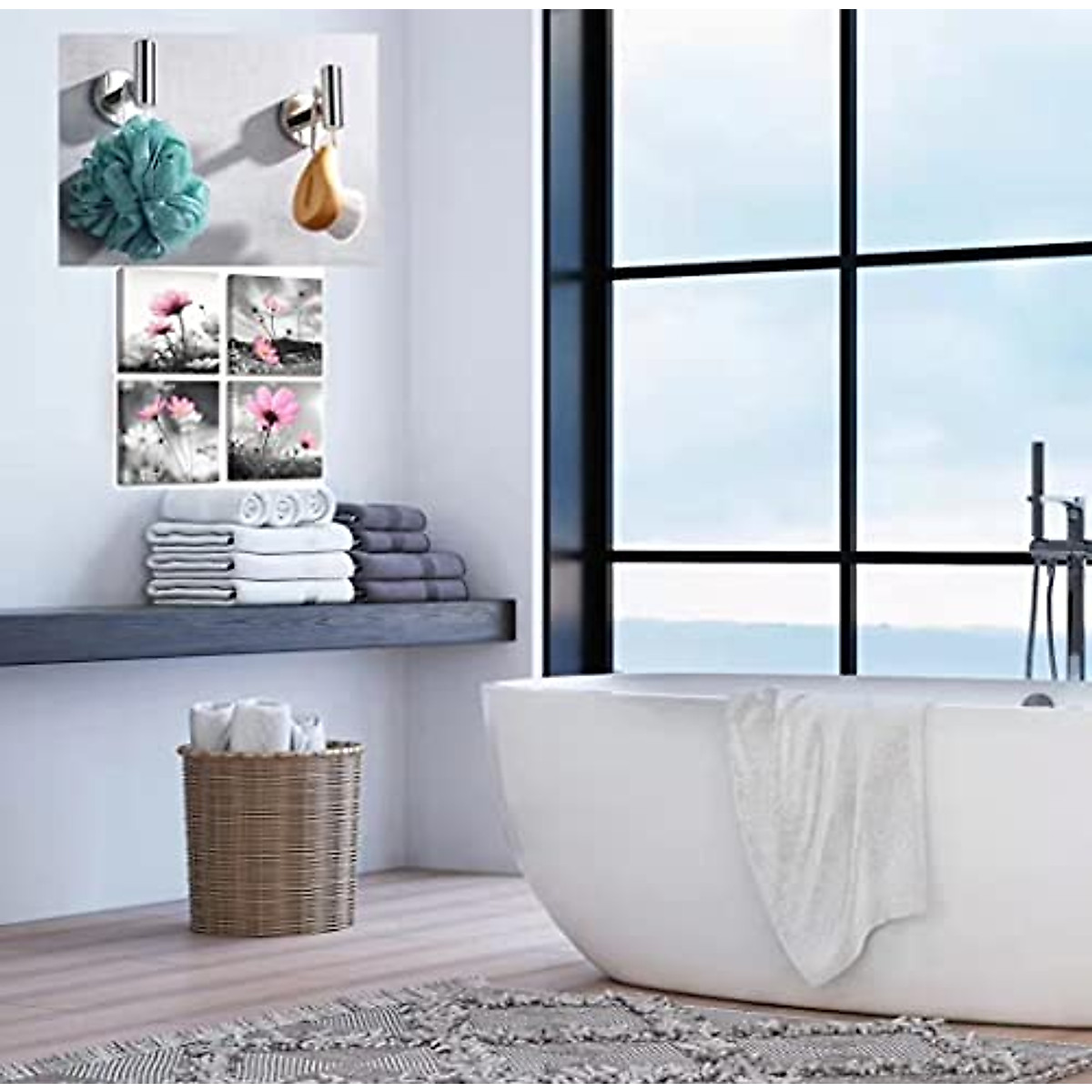 WALLERRY 4 Pack Polished Chrome Towel Hooks, Coat Hook Robe Towel Hook Bathroom Cabinet Closet Sponges Hook SUS 304 Stainless Steel Wall Hook for Bath Kitchen Bedroom Garage Heavy Duty Wall Mounted