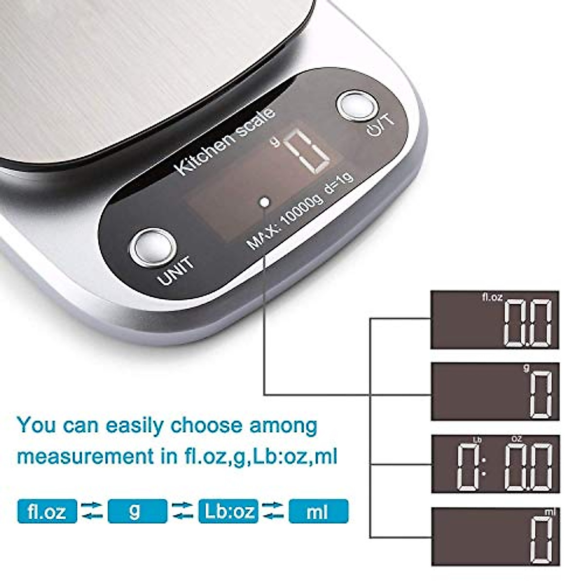 Food Scale 22lb Weight Grams, Digital Kitchen Scales and Ounces for Cooking, Baking