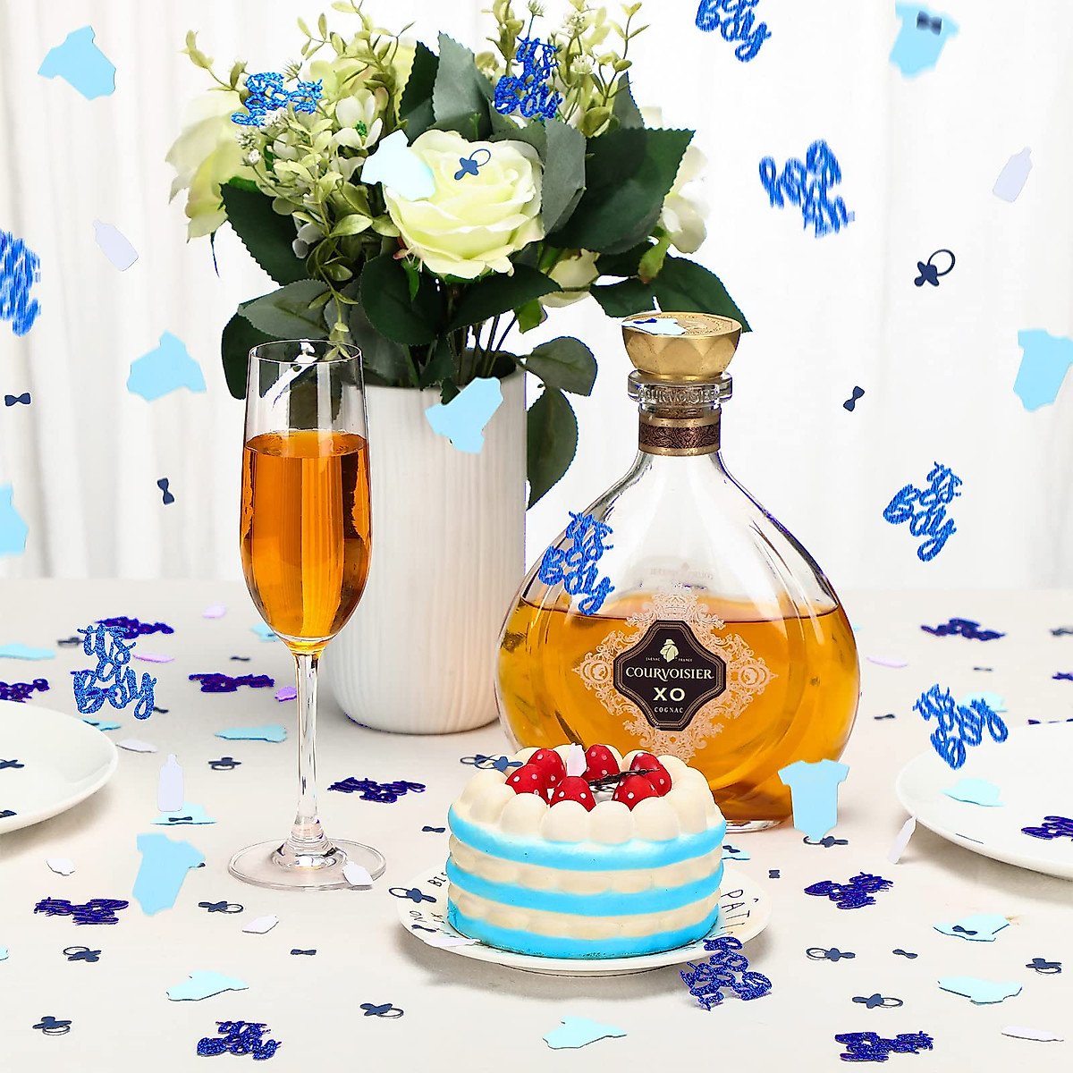 200 Pack Gender Reveal Party Supplies Blue Confetti It's a Boy Table Sequins Baby Shower Confetti It's a Boy Confetti Table Confetti for Baby Shower Party Decorations Supplies