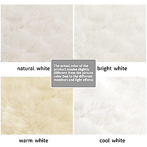SERISSA Ultra Soft Fluffy Rug White Faux Sheepskin Fur Area Rug Shaggy Couch Cover Seat Cushion Furry Carpet Beside Rugs for Bedroom Floor Sofa Living Room Runner 2x6 Feet White